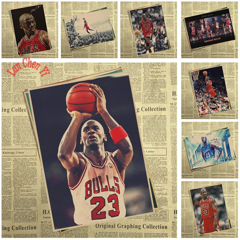 Michael Jordan Vintage Nba Star Poster Classic Basketball Interior ...