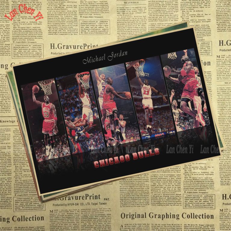 Michael Jordan Vintage Nba Star Poster Classic Basketball Interior ...