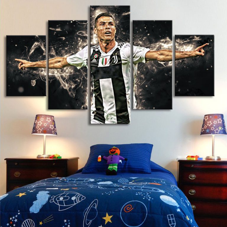 Cristiano Ronaldo 5piece Canvas Wall Art Football Prints For Kids Room ...