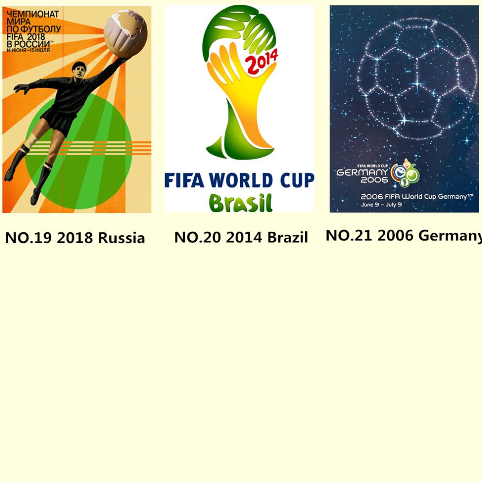 Vintage World Cup Football Posters Set Kraft Paper Inkjet Art Print ...