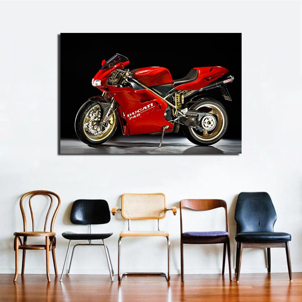 Ducati 748 Motorcycle Canvas Art Print Poster For Living Room Decor ...