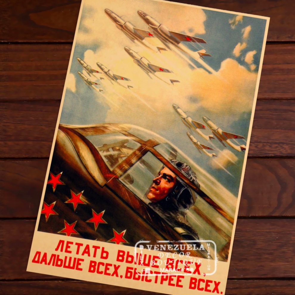 Vintage Ussr Soviet Red Army Firefighter Retro Wall Decor Poster ...