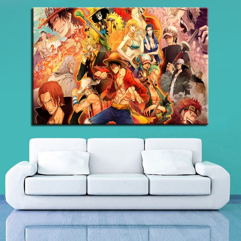 One Piece Anime Canvas Wall Art Hd Monkey D Luffy Print - WePosters.com ...