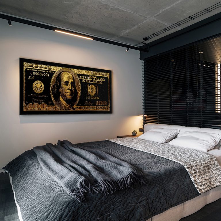 Golden Abstract Money Canvas Art Modern Street Style Home Decor Poster ...