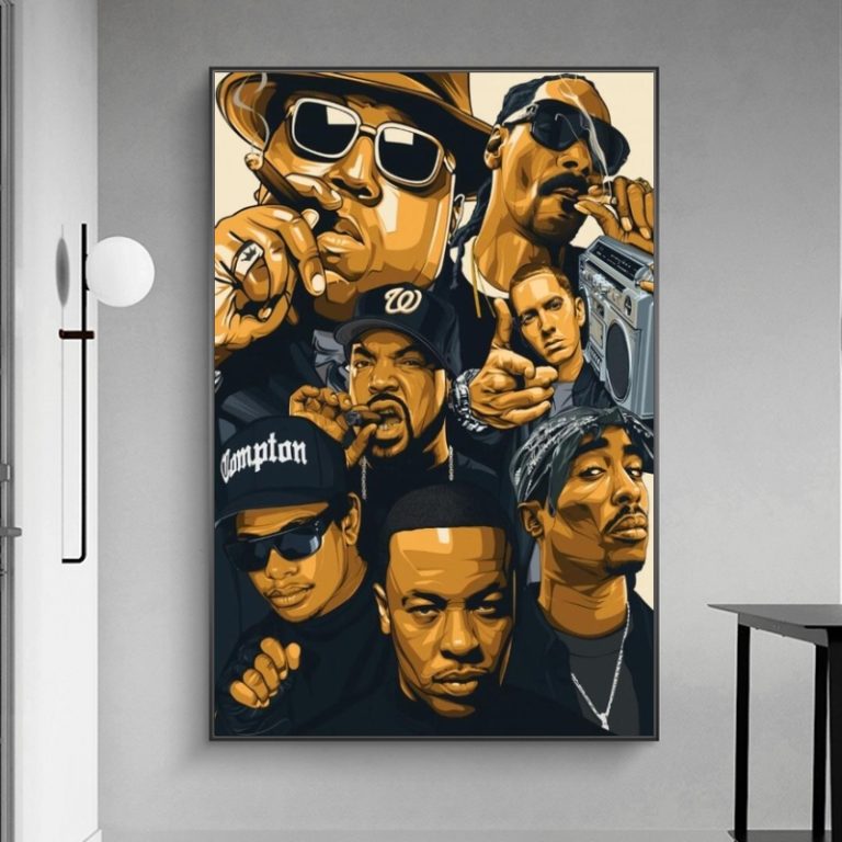 2pac Tupac Modern Abstract Canvas Wall Art Rapper Decor Posters Prints ...