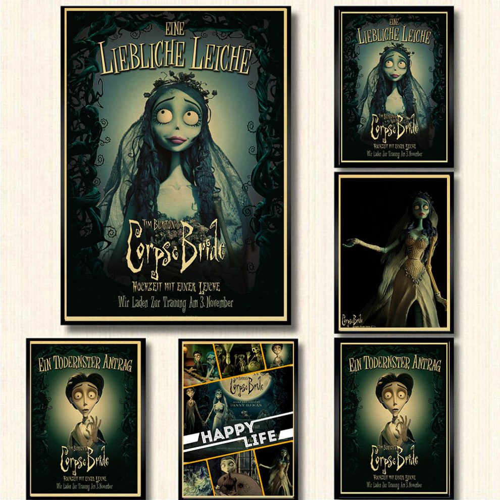 Tim Burton Retro Movie Poster Kraft Drawing Home Bar Decoration ...