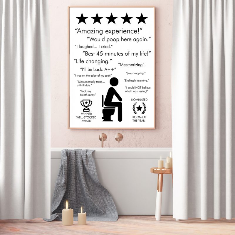 Black White Bathroom Canvas Art Humorous Toilet Quote Poster Decor - WePosters.com - Free ...