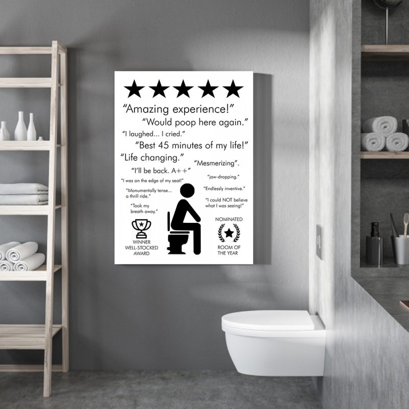 Black White Bathroom Canvas Art Humorous Toilet Quote Poster Decor - WePosters.com - Free ...