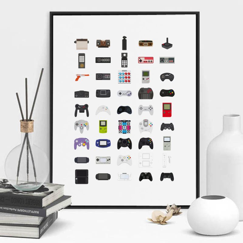 Retro Gaming Canvas Wall Art Aesthetic Video Game Controller Prints For Boys - WePosters.com ...