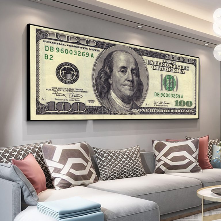 Creative Dollar Bill Art Poster Inspirational Cash Wall Decor For ...
