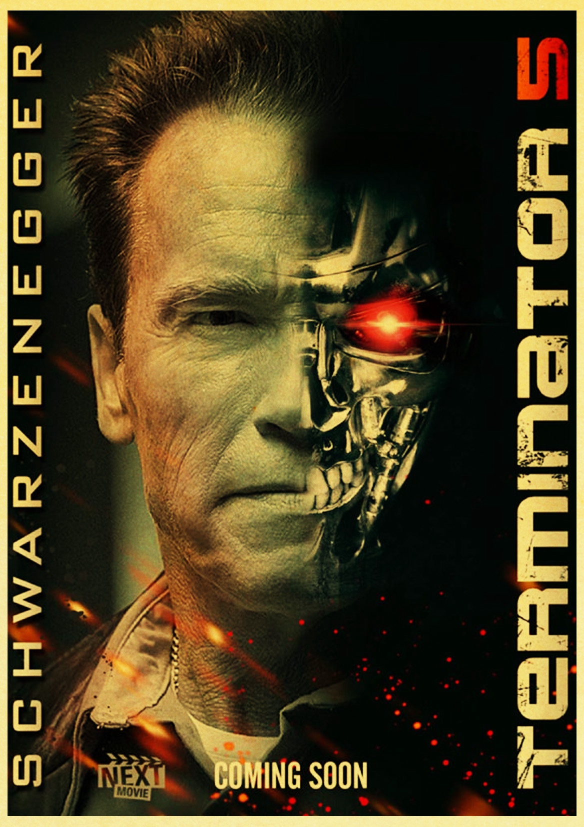Terminator Vintage Movie Poster Classic Retro Wall Art For Home Decor ...