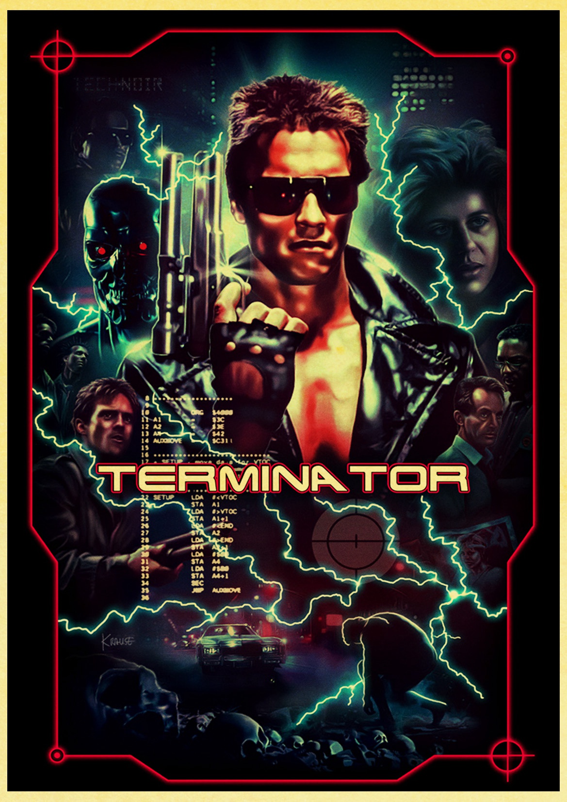 Terminator Vintage Movie Poster Classic Retro Wall Art For Home Decor ...