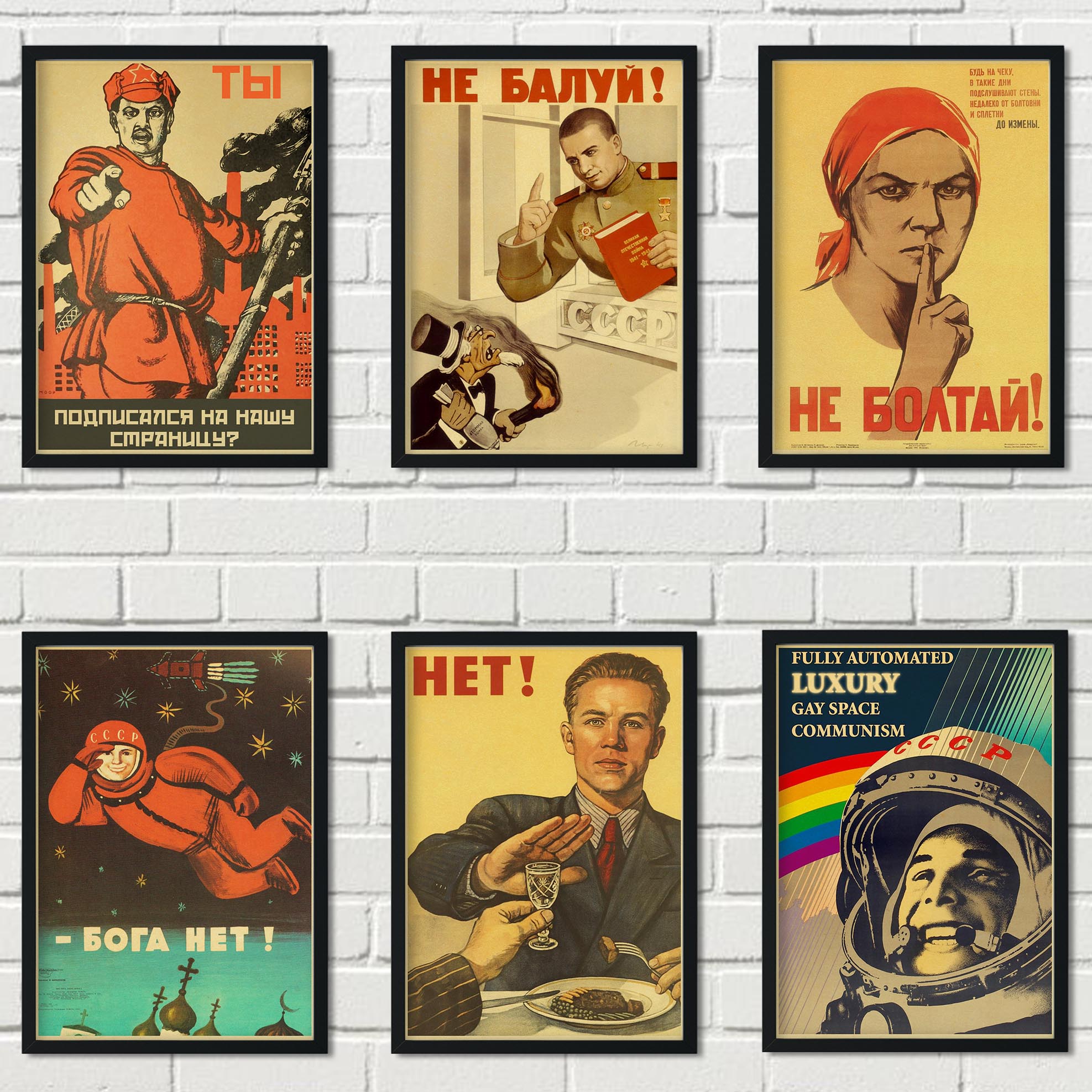 Retro Soviet Cccp Stalin Wall Art Vintage Poster Prints For Home Decor ...