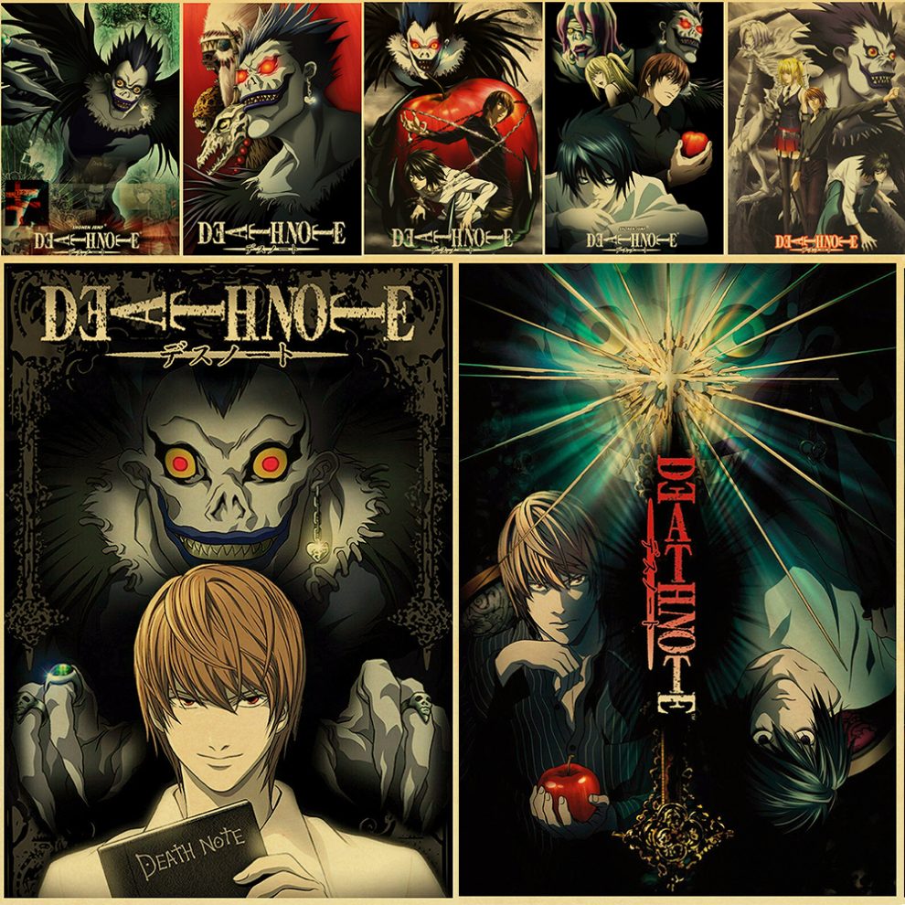 Vintage Japanese Death Note Anime Kraft Poster For Home Bar Decor ...