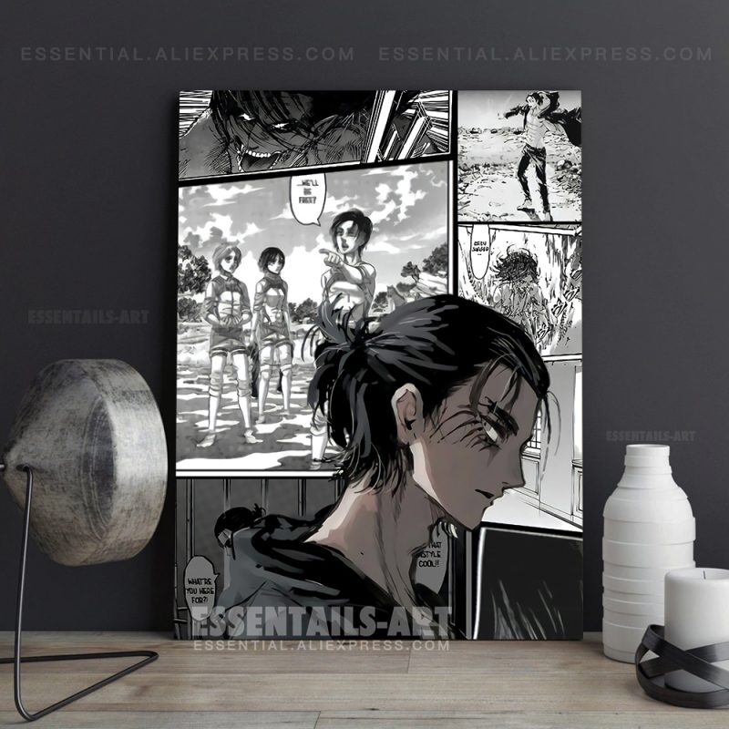 Attack On Titan S4 Eren Jaeger Manga Canvas Wall Art Decor Poster ...