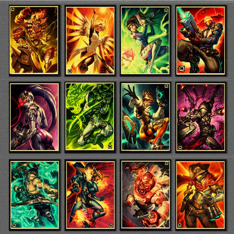 Overwatch Widowmaker Retro Game Poster Kraft Wall Art For Home Bar ...