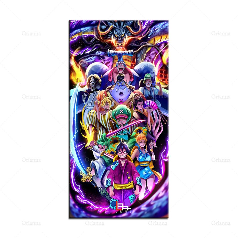 One Piece Anime Canvas Wall Art Abstract Modular Home Decor Poster ...