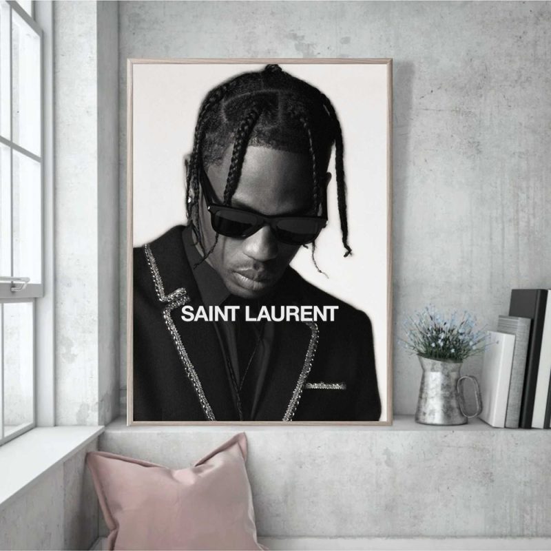 Travis Scott Black White Rap Star Canvas Art Poster Home Decor ...
