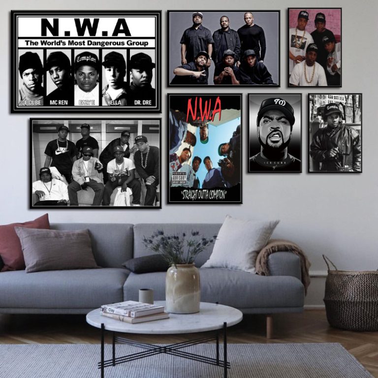 Nwa Rap Legends Art Canvas Old School Hip Hop Wall Decor Poster ...