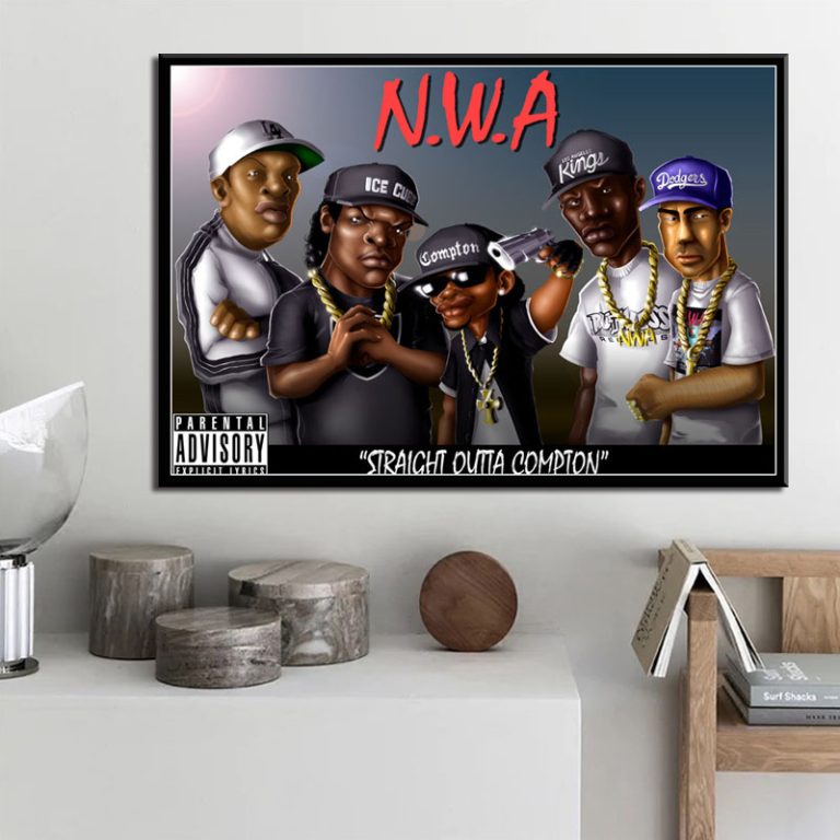 Nwa Rap Legends Art Canvas Old School Hip Hop Wall Decor Poster ...