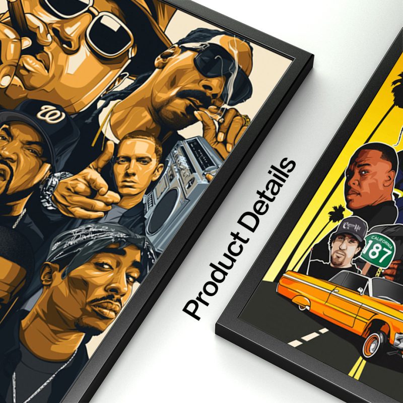 2pac Biggie Smalls Hip Hop Canvas Wall Art Old School Rap Star Decor ...