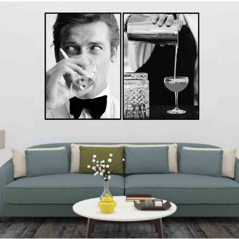 Roger Moore Vintage Poster Print Modern Black And White Wall Art ...