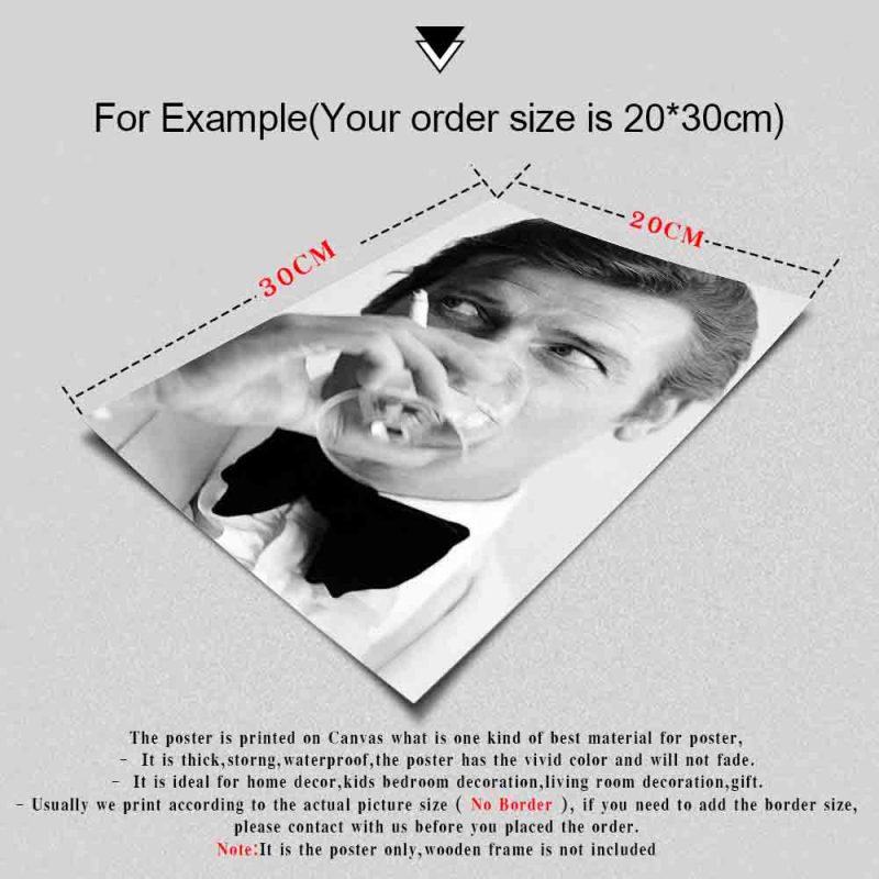 Roger Moore Vintage Poster Print Modern Black And White Wall Art ...