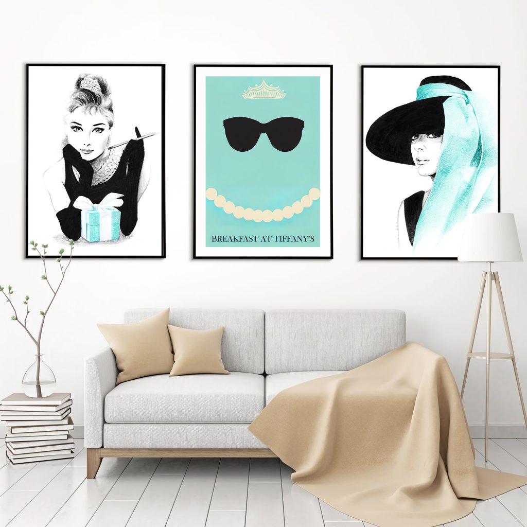 Audrey Hepburn Nordic Canvas Wall Art Tiffanys Breakfast Modern Living ...