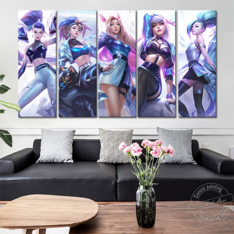 Kda All Out League Of Legends Canvas Wall Art Frameless Poster ...