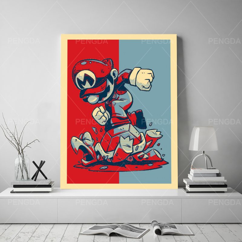 Super Mario Canvas Wall Art Modular Game Level Prints Framed ...