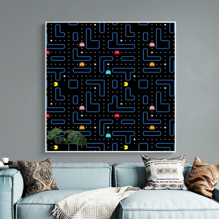 Pacman Classic Arcade Game Canvas Art Nordic Style Wall Decor For Home ...