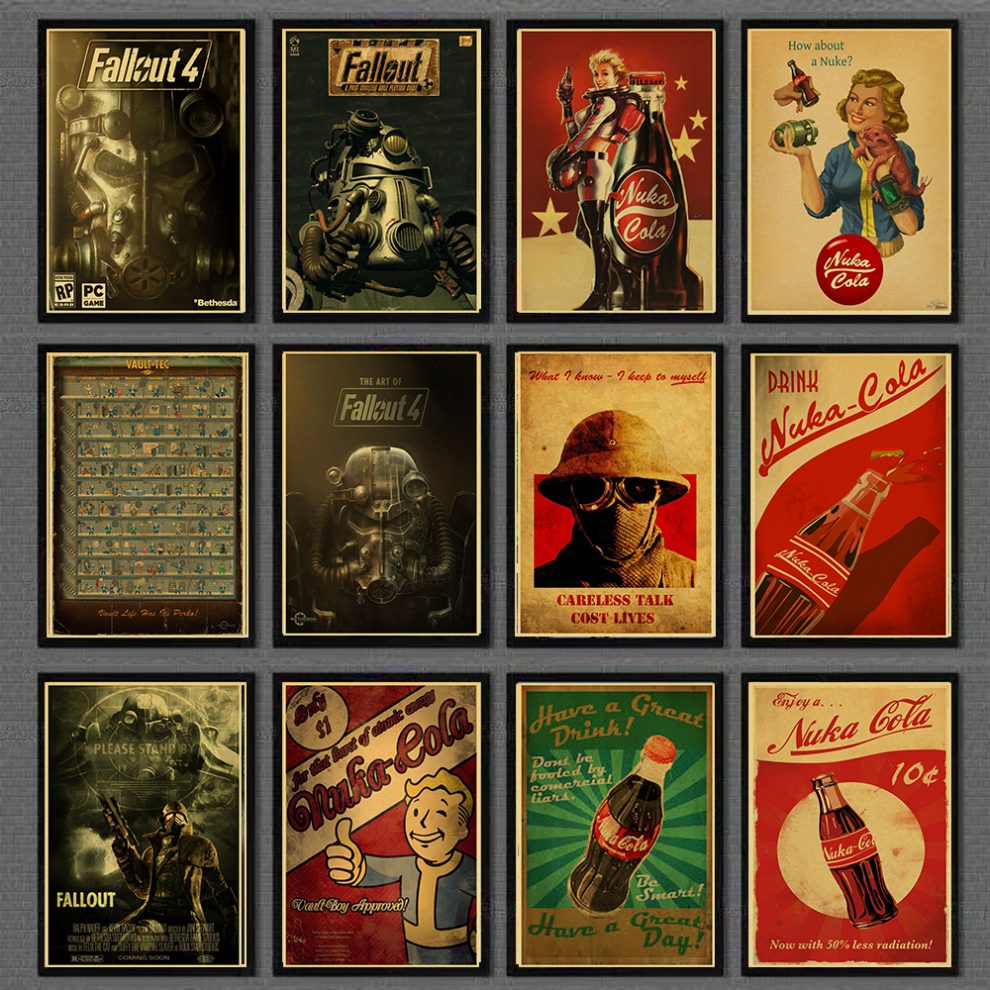 Fallout 3 4 Game Vintage Anime Wall Art Retro Home Decor Posters ...