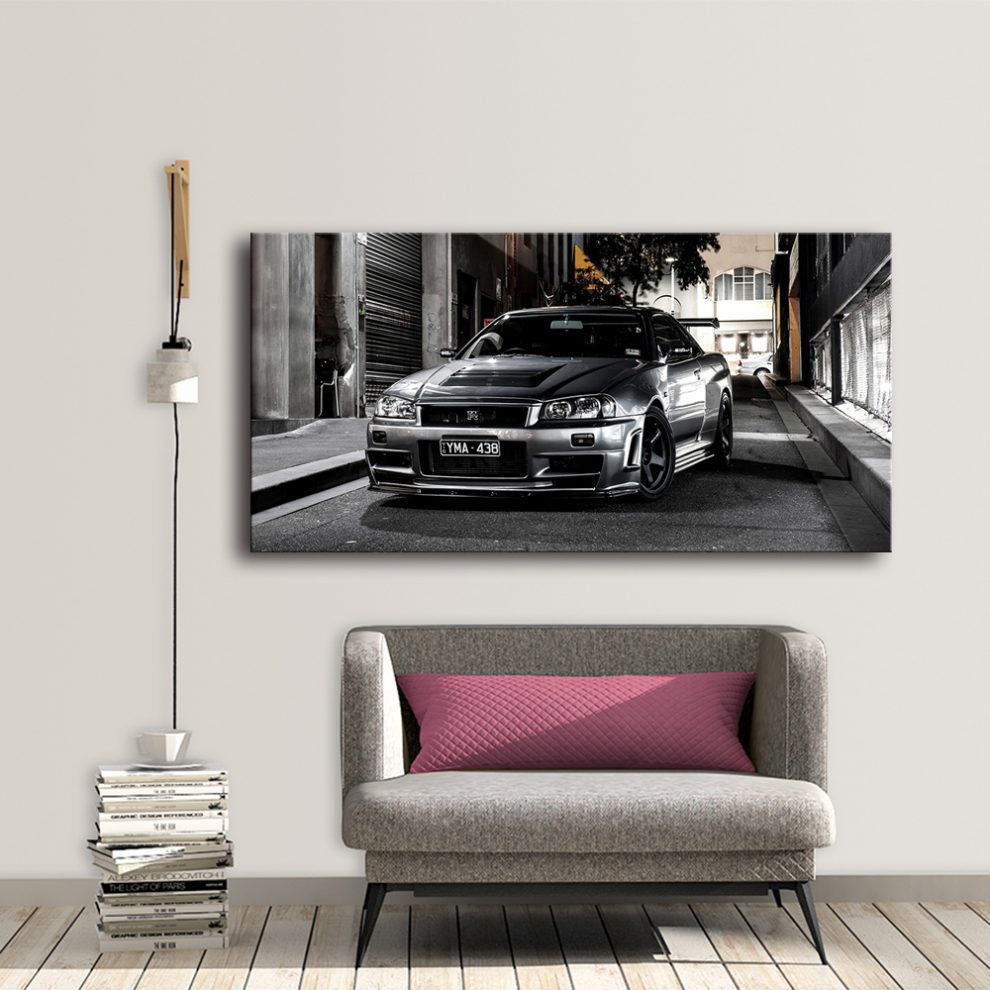 Nissan Skyline Gtr Hd Canvas Print Modern Sports Car Wall Art Decor ...
