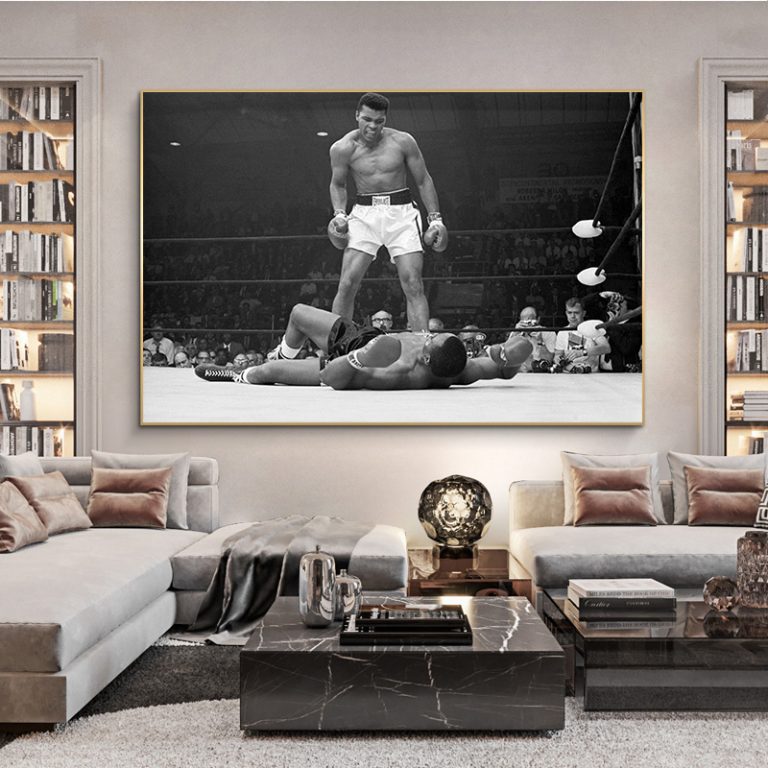 Muhammad Ali Vs Sonny Liston Canvas Wall Art Poster For Boys Room ...